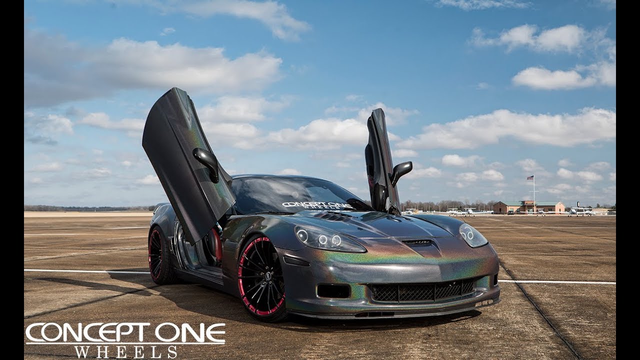 Custom Wrapped Corvette on CSM01 Conceptonewheels in Memphis - YouTube