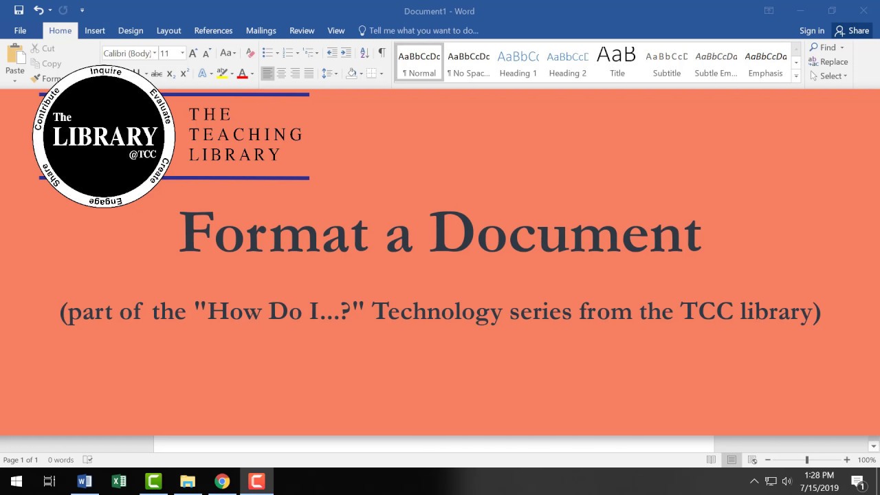 Format a Document in Microsoft Word - YouTube