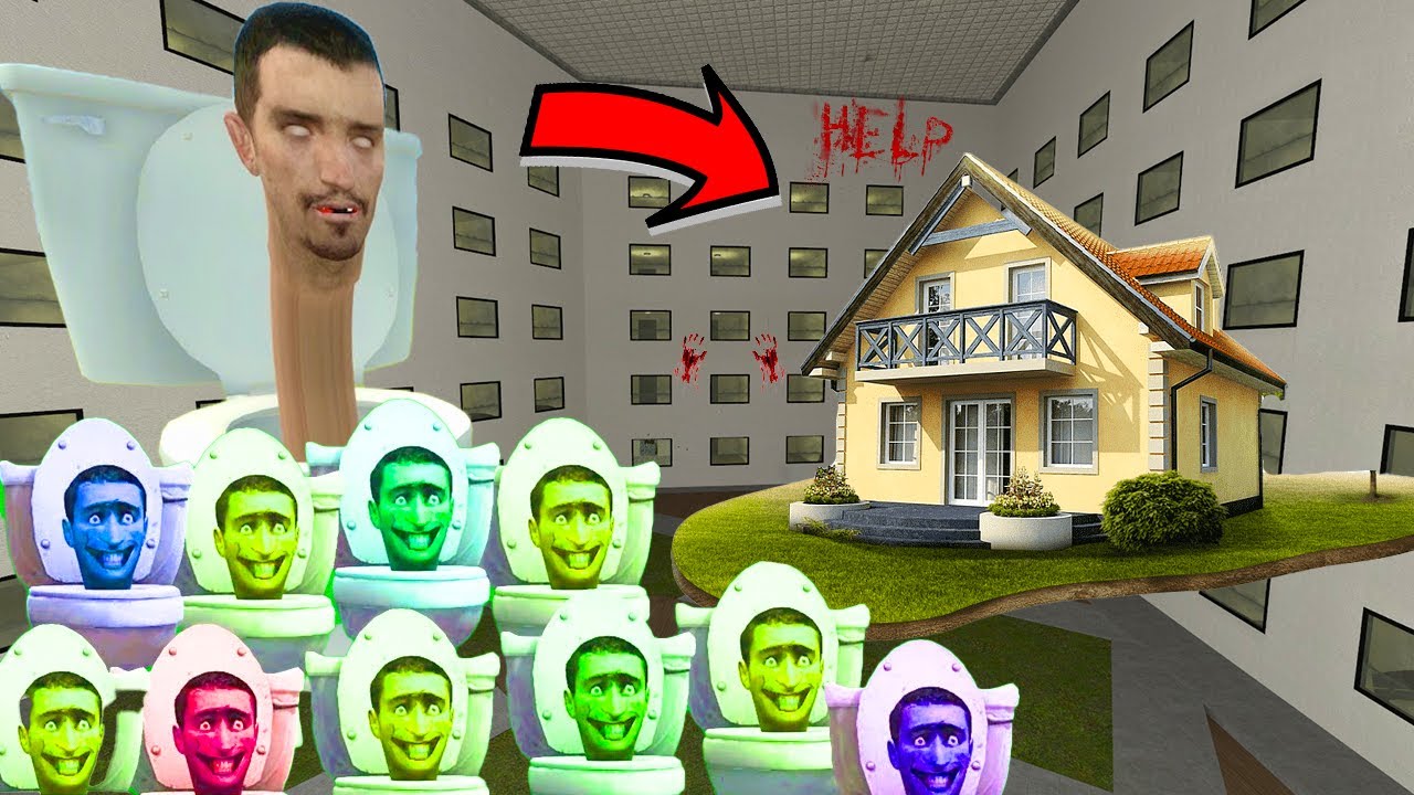 Skibidi Toilet FAMILY VS HOUSES in Garry's Mod!!! - YouTube