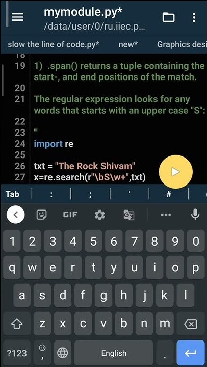 36 Span() method in Python | returns a tuple containing the start-, and end positions of the ...