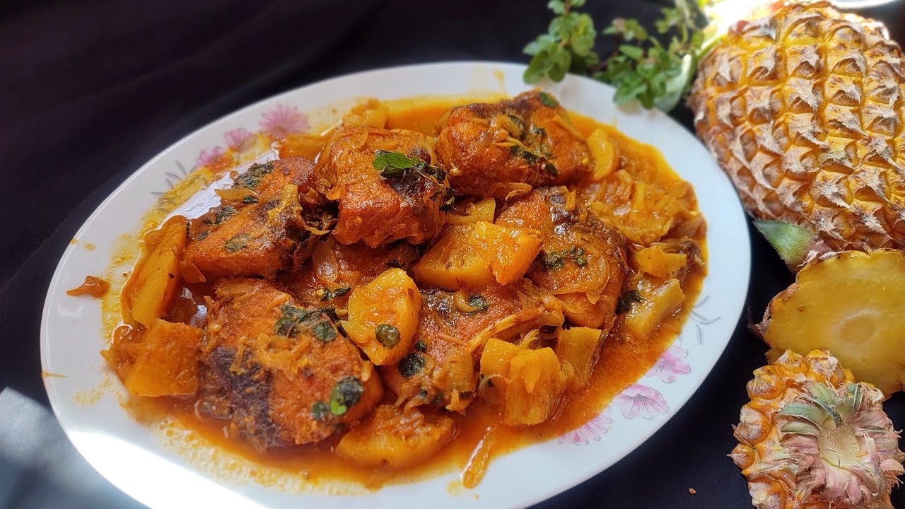 আনারস দিয়ে কাতলা মাছের রেসিপি। pineapple fish recipe । - YouTube
