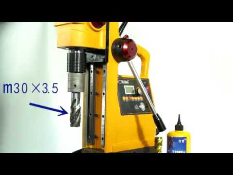 drill-tapping magnetic base machine - YouTube