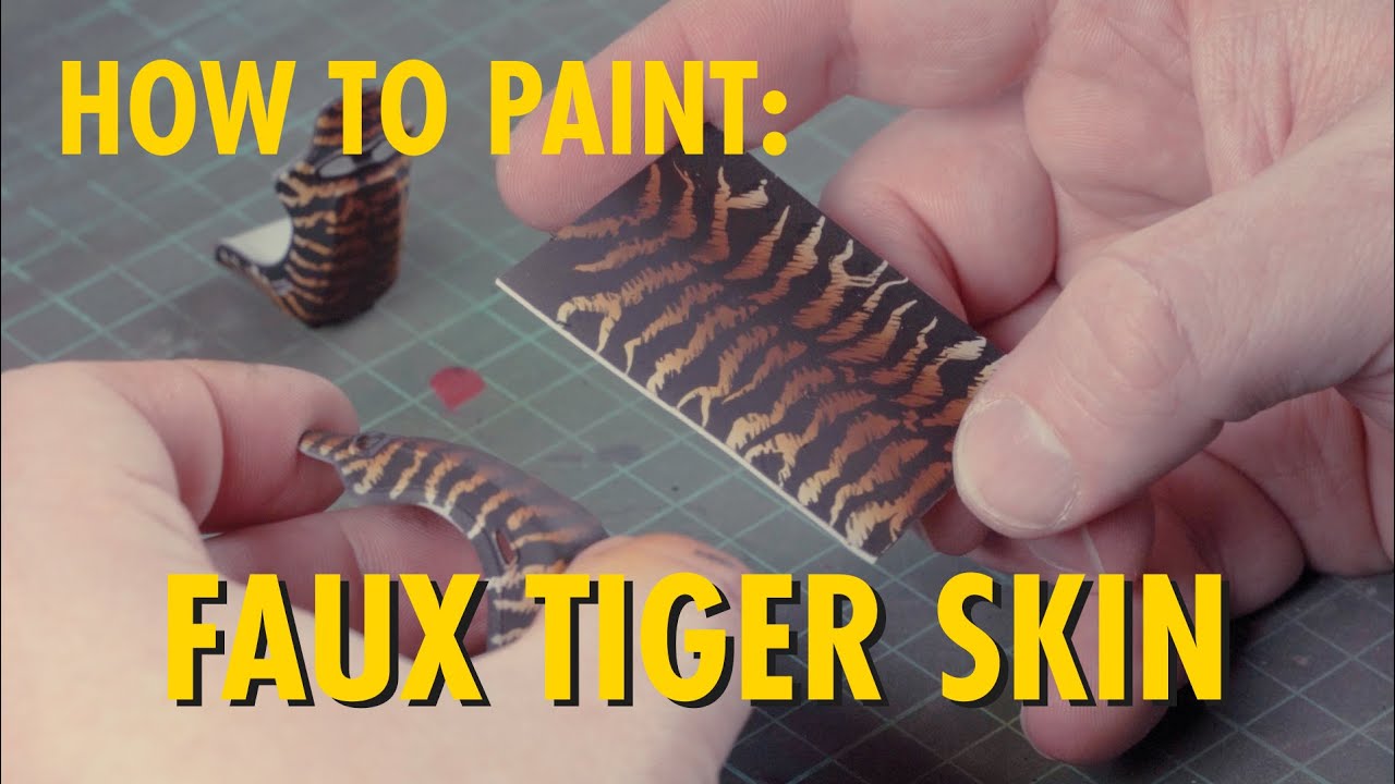 How to paint faux tiger skin for your miniatures - YouTube