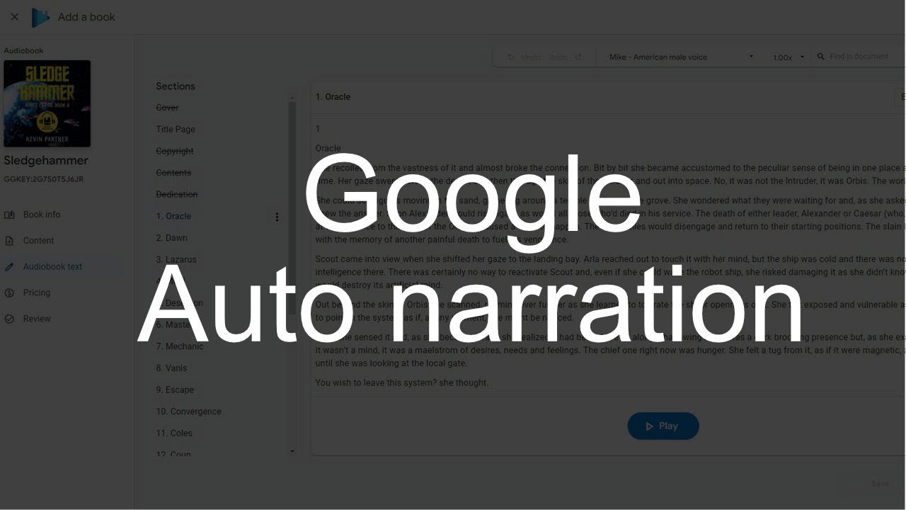 The Grumpy Author Tests Out Google Play Books Auto Narration - YouTube