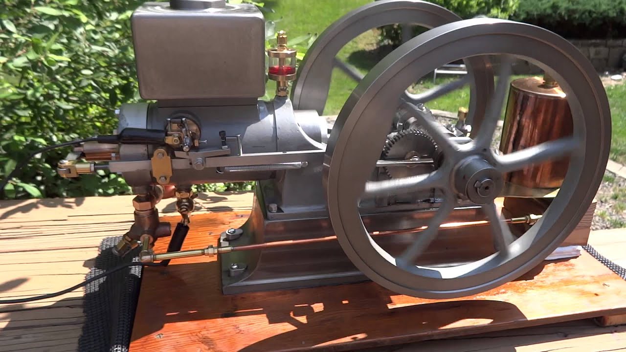 New Galloway 1/3 scale of 5 HP Hit and Miss Gas Engine Model - YouTube