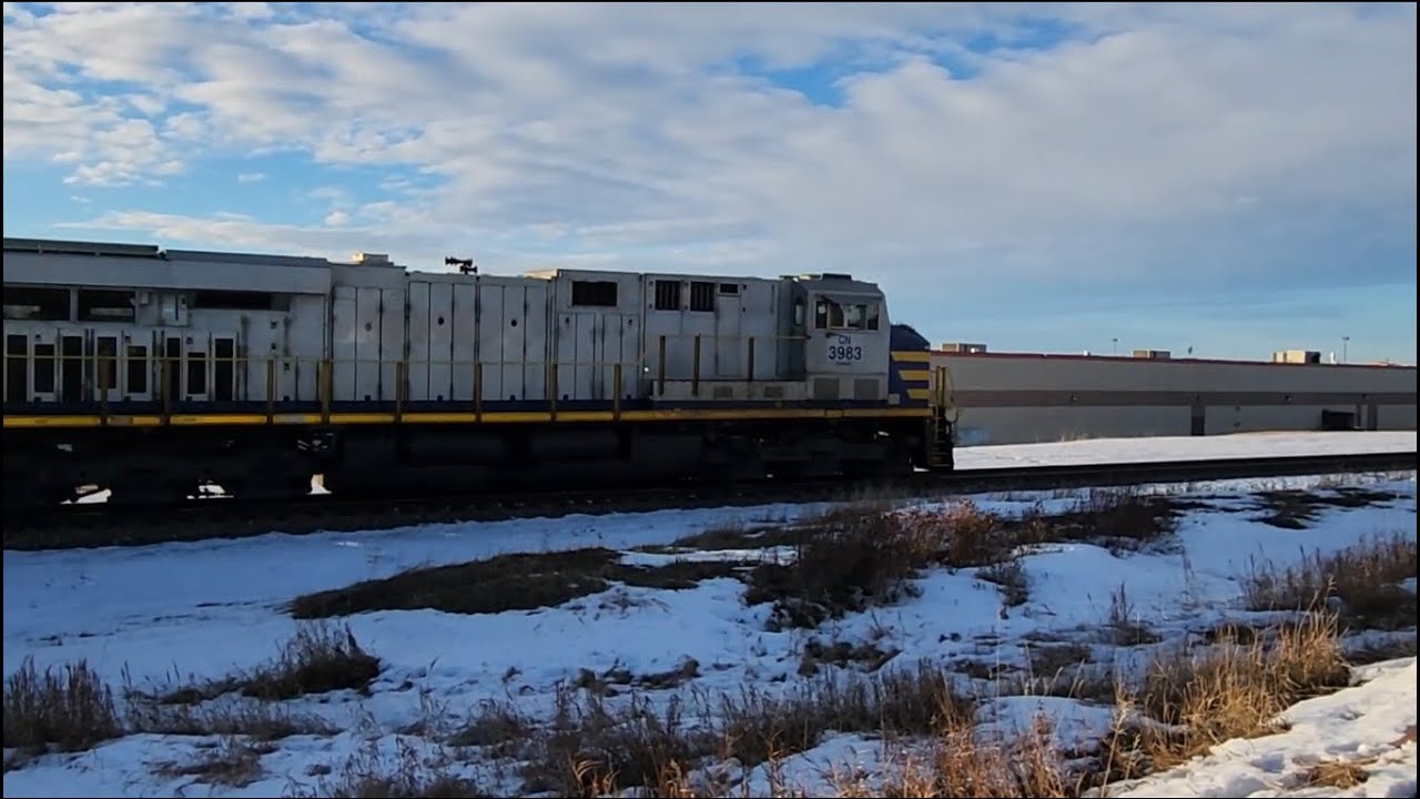 CN 3983 Leads A Northbound Power Move With 3 Engines (February 12, 2023) - YouTube