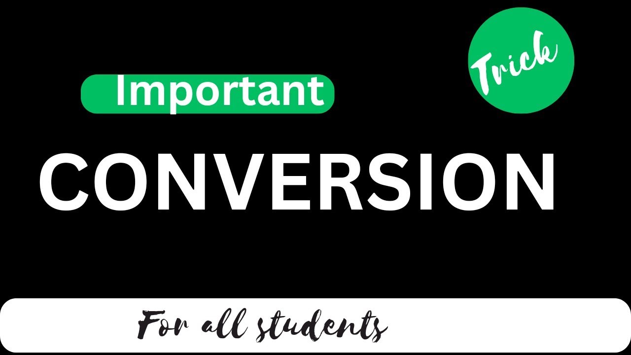 Important conversions physical quantities and unit|| what factors for ...