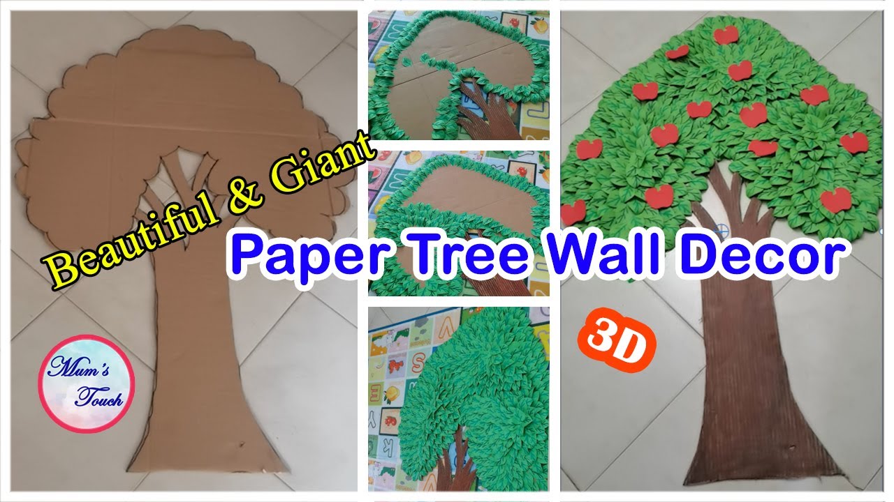 Big Paper Tree Craft | Giant Paper Tree | 3D Paper Tree | Apple Tree ...