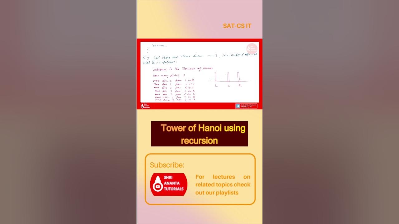 Towers of Hanoi Program #shorts #recursion #computerengineering # ...