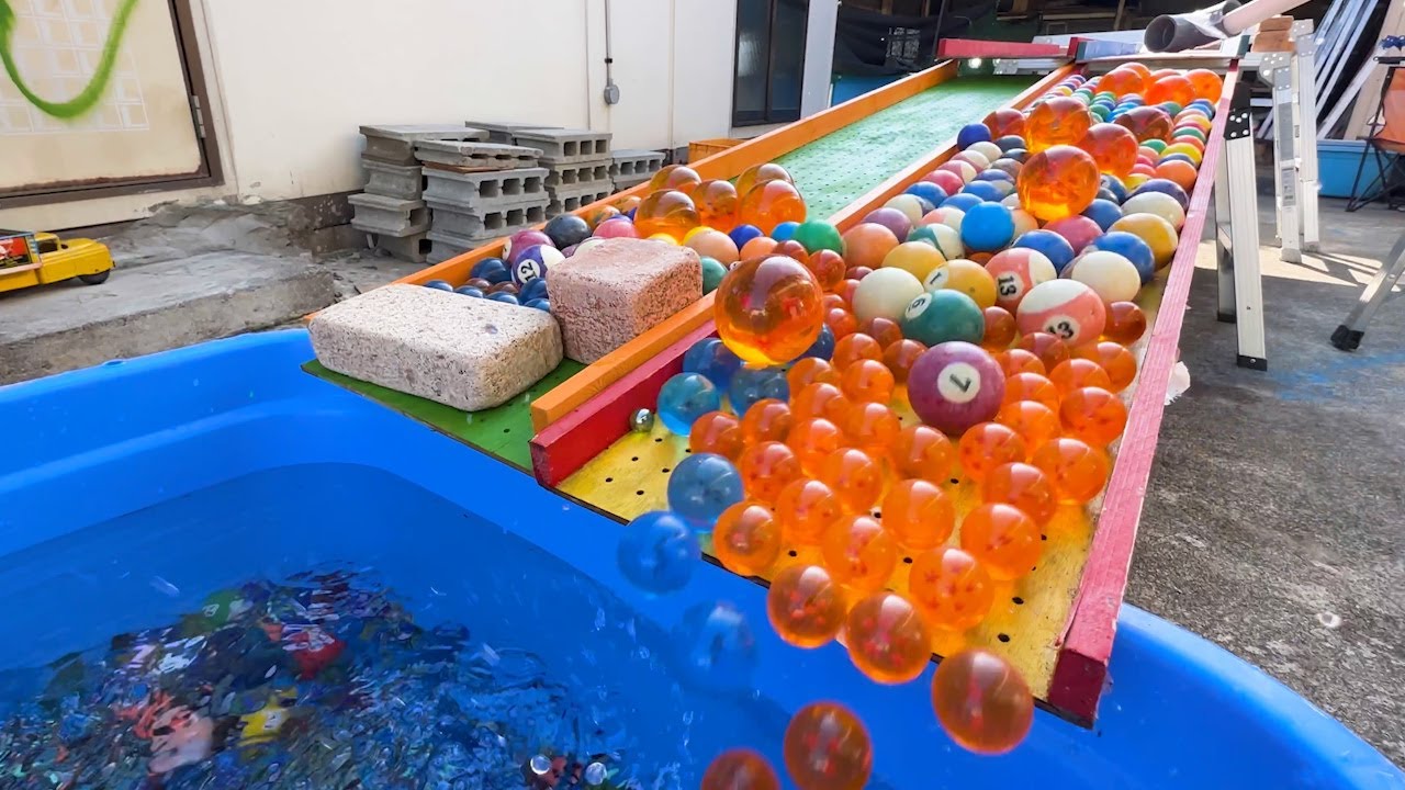 Water Marble Run ☆ Shishiodoshi Special Healing Continuous Rotation ...