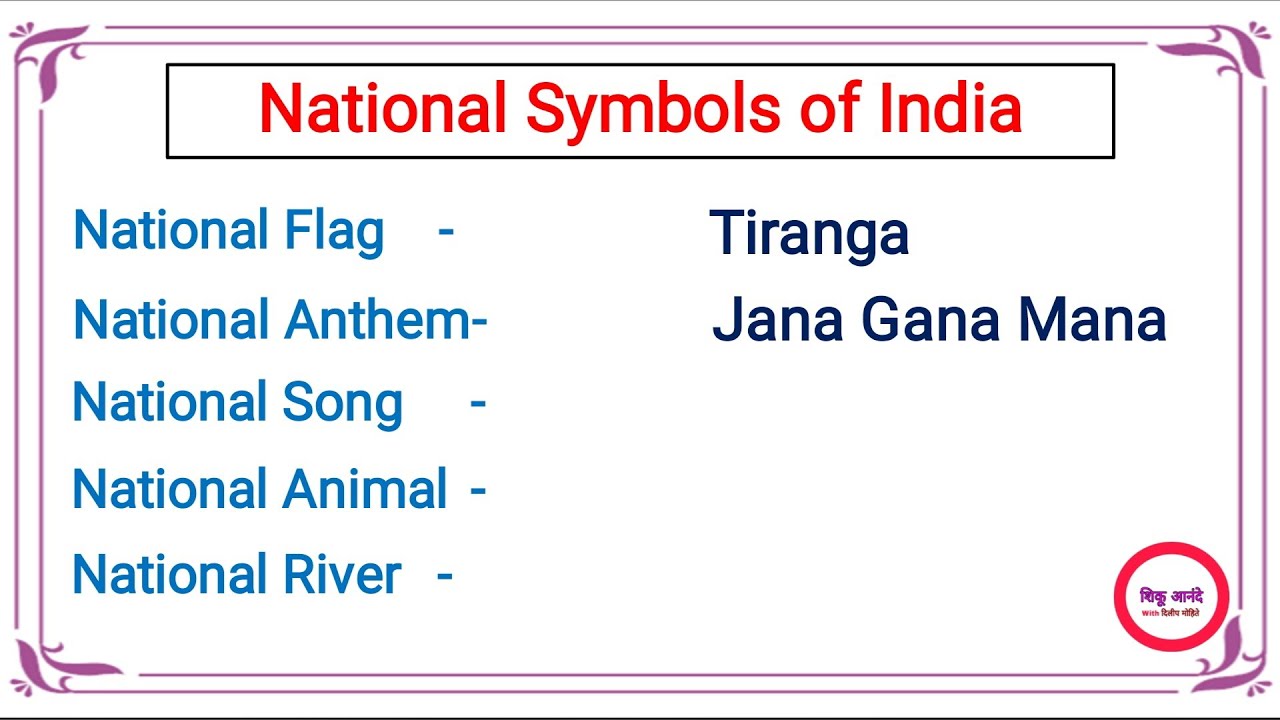 National Symbols of India/National Flag/National Anthem/ National Song ...
