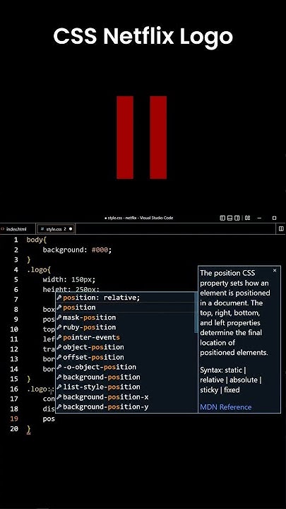 CSS Netflix Logo Design #shorts - YouTube