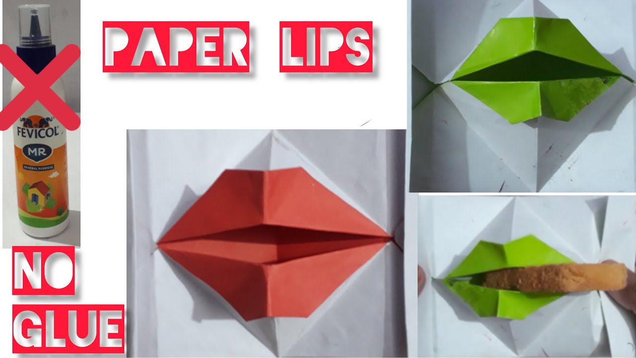 DIY Origami Paper Lips Craft / How To Make Paper Lips / School Crafts ...