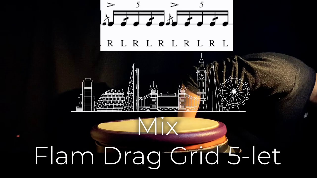 Mix “Flam Drag Grid 5-let” / sheet music - YouTube