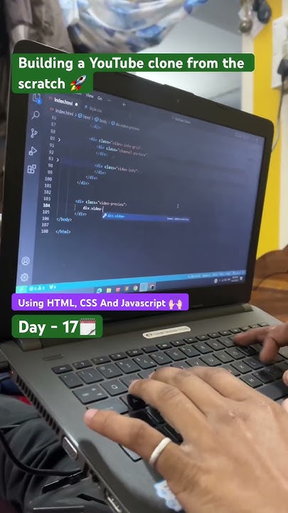 Day 17 of developing a YouTube clone 🚀 #codingchallange #scratchcoding #html #challenge #coding ...