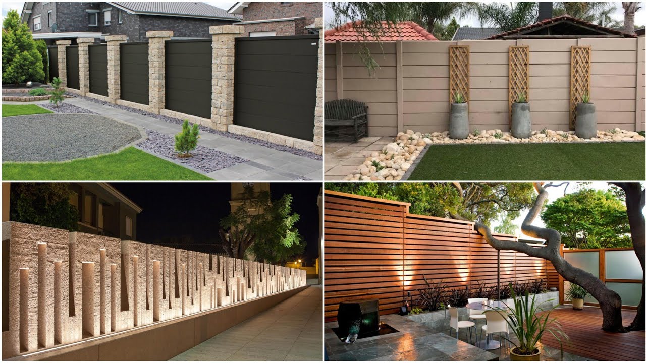 Extremely Hot Exterior Wall Decorating Ideas For Modern Boundary Wall Design And Fencing Ideas ...