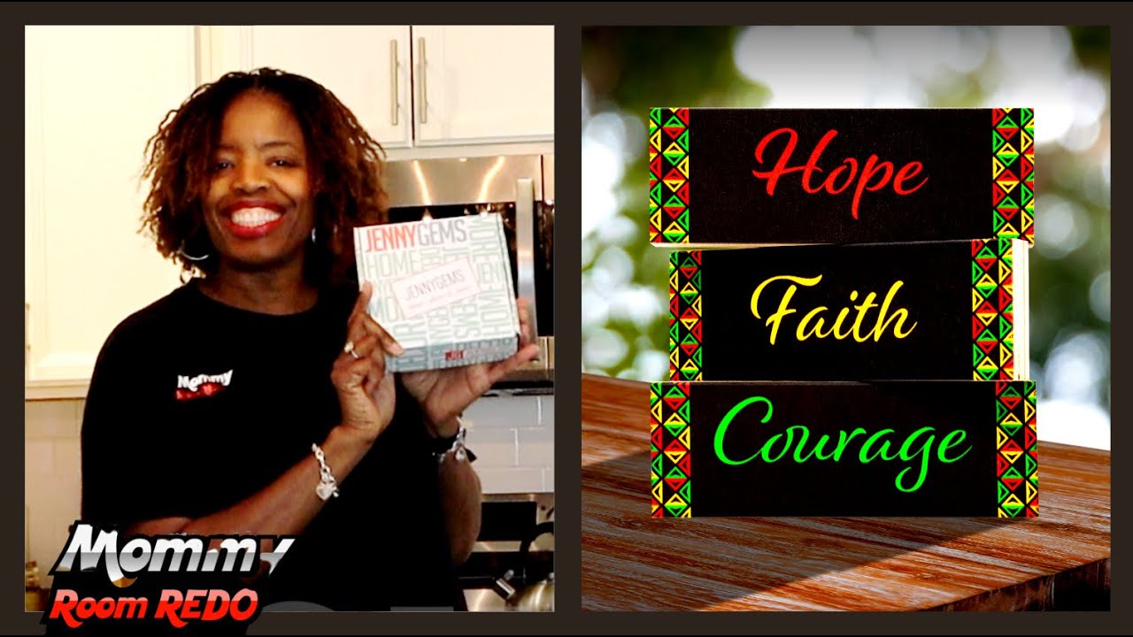 Black History Month Decor - Unboxing Hope Faith Courage™ Wooden Block ...