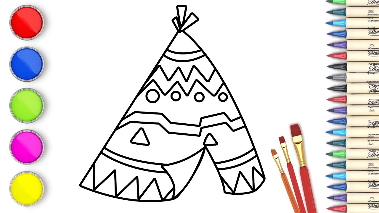 How to Draw a Camping Tent for Kids - YouTube