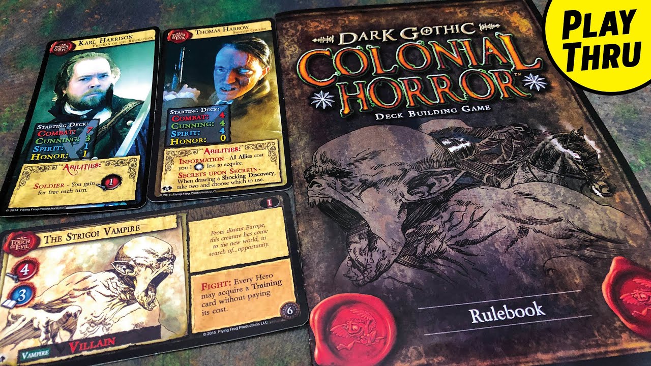 DARK GOTHIC COLONIAL HORROR Expansion Deck Building Game Playthrough ...