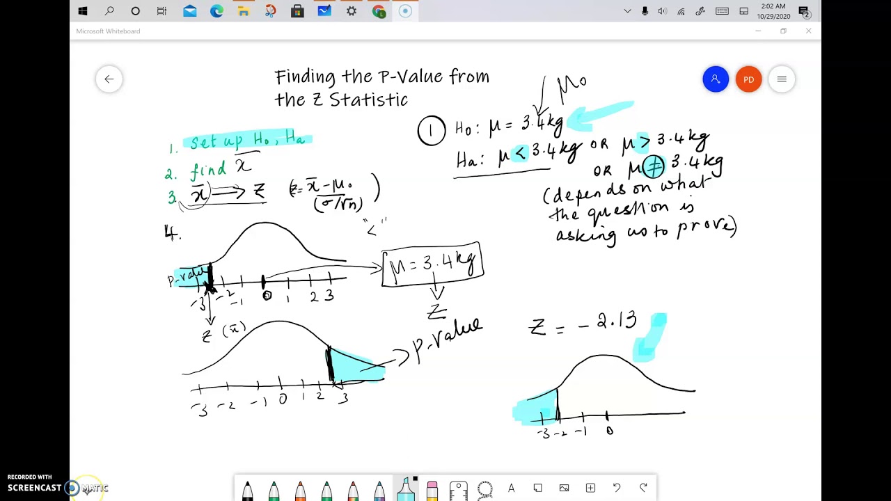 Chapter 14 Finding P Value given Z - YouTube