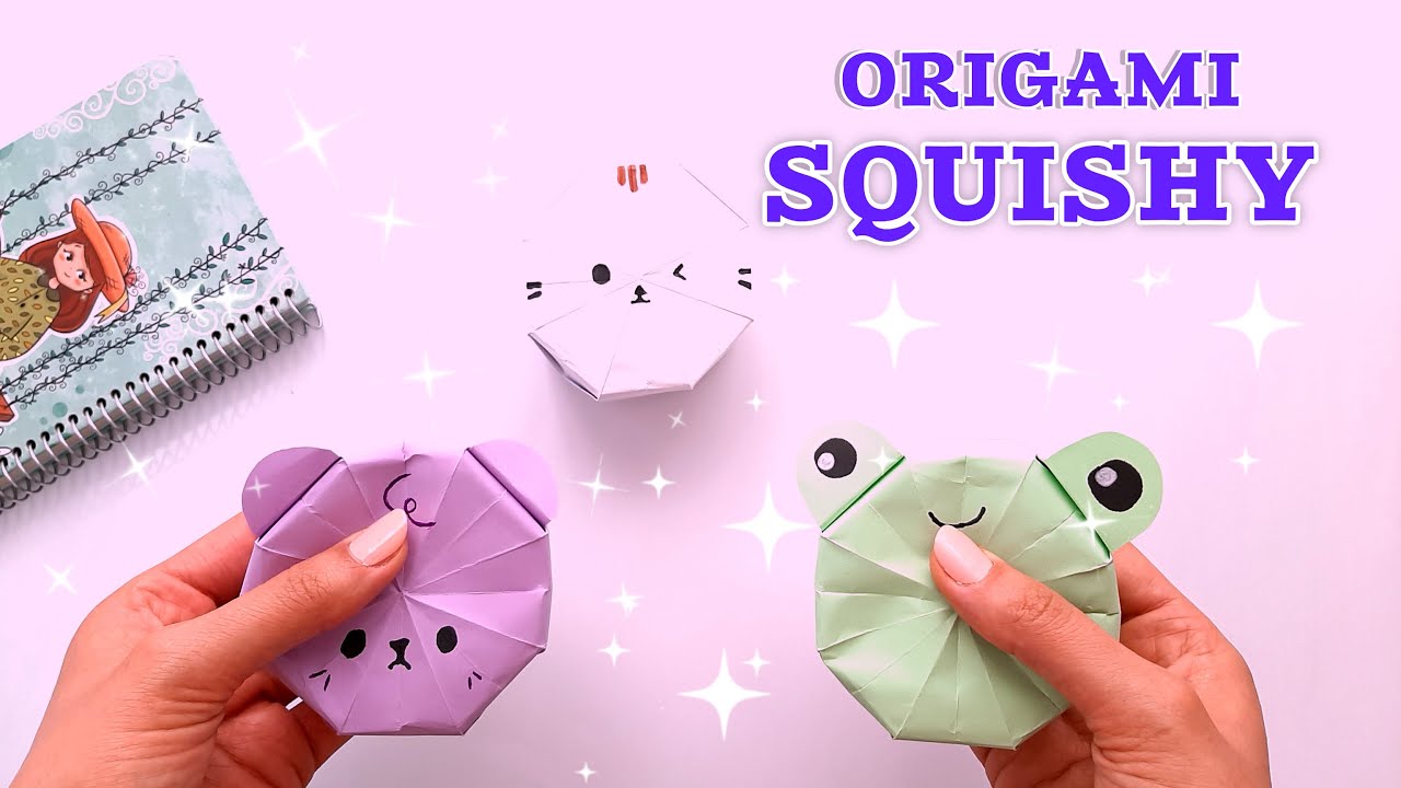 Origami Paper Squishy Cat, Bear & Frog | How to make squishy without ...