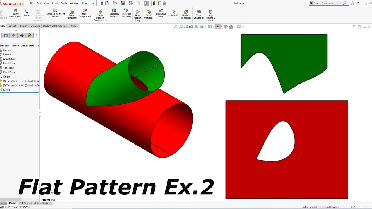 SOLIDWORKS Sheet Metal : Flat Pattern Exercise 2. - YouTube