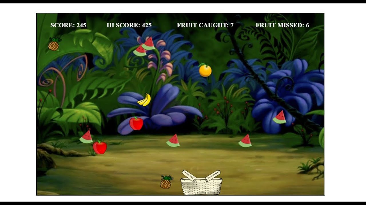 Catch The Fruit Game In Javascript With Source Code Youtube 5454