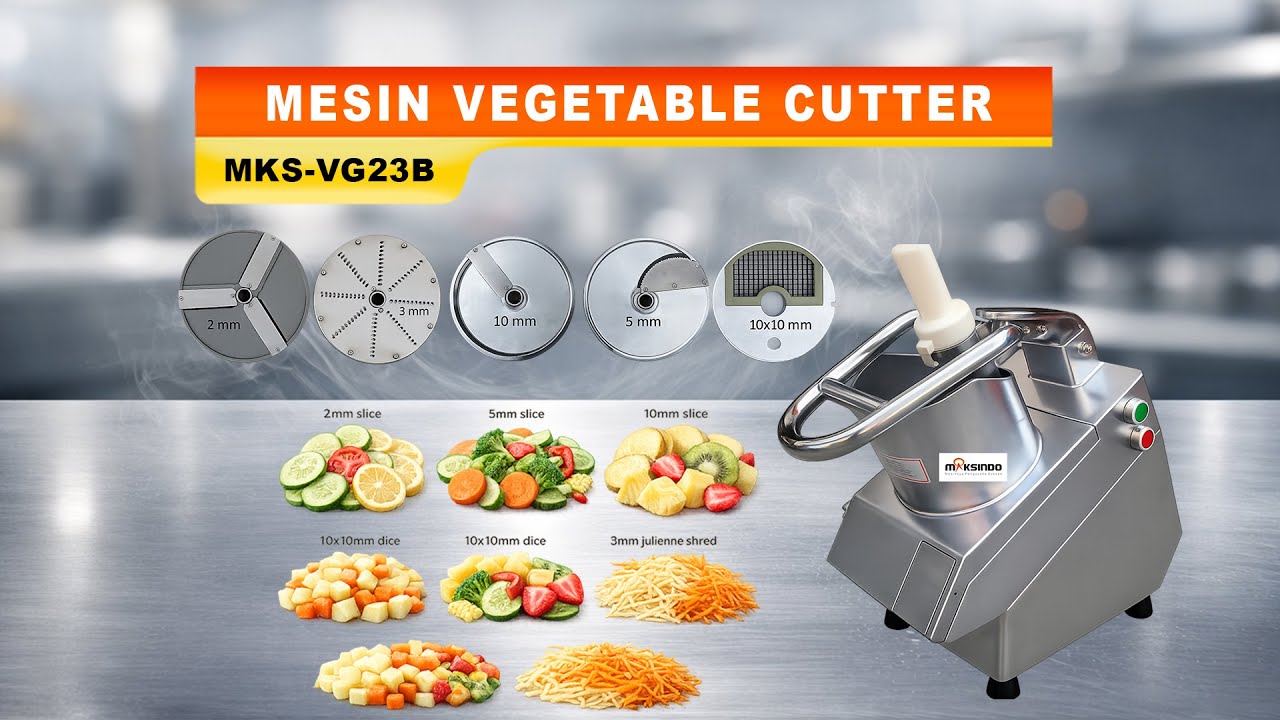 Satu Mesin 5 Potongan! Vegetable Cutter MKS-VG23B | Dapur Usaha Lebih ...