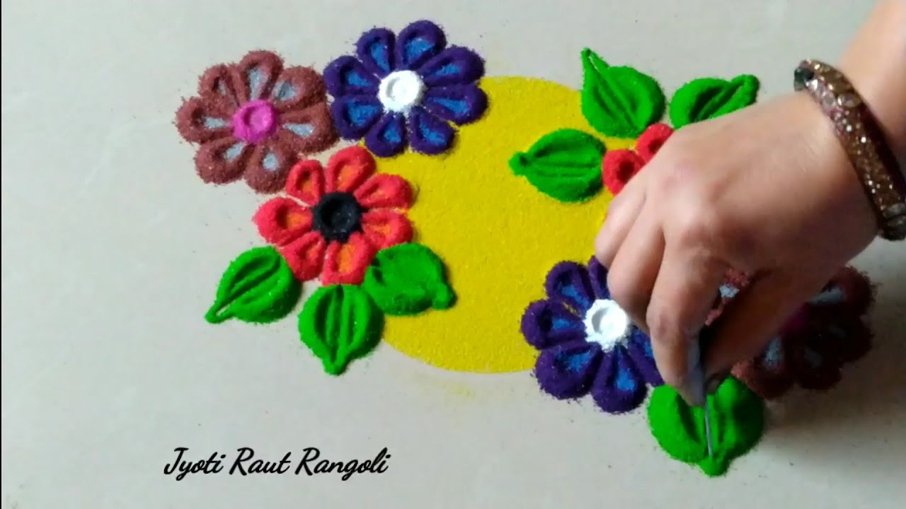 Innovative and beautiful festivals rangoli design by Jyoti Raut rangoli ...