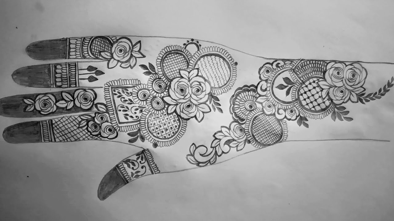 new stylish simple mehndi design|new mehndi design 2024|pencil shading ...