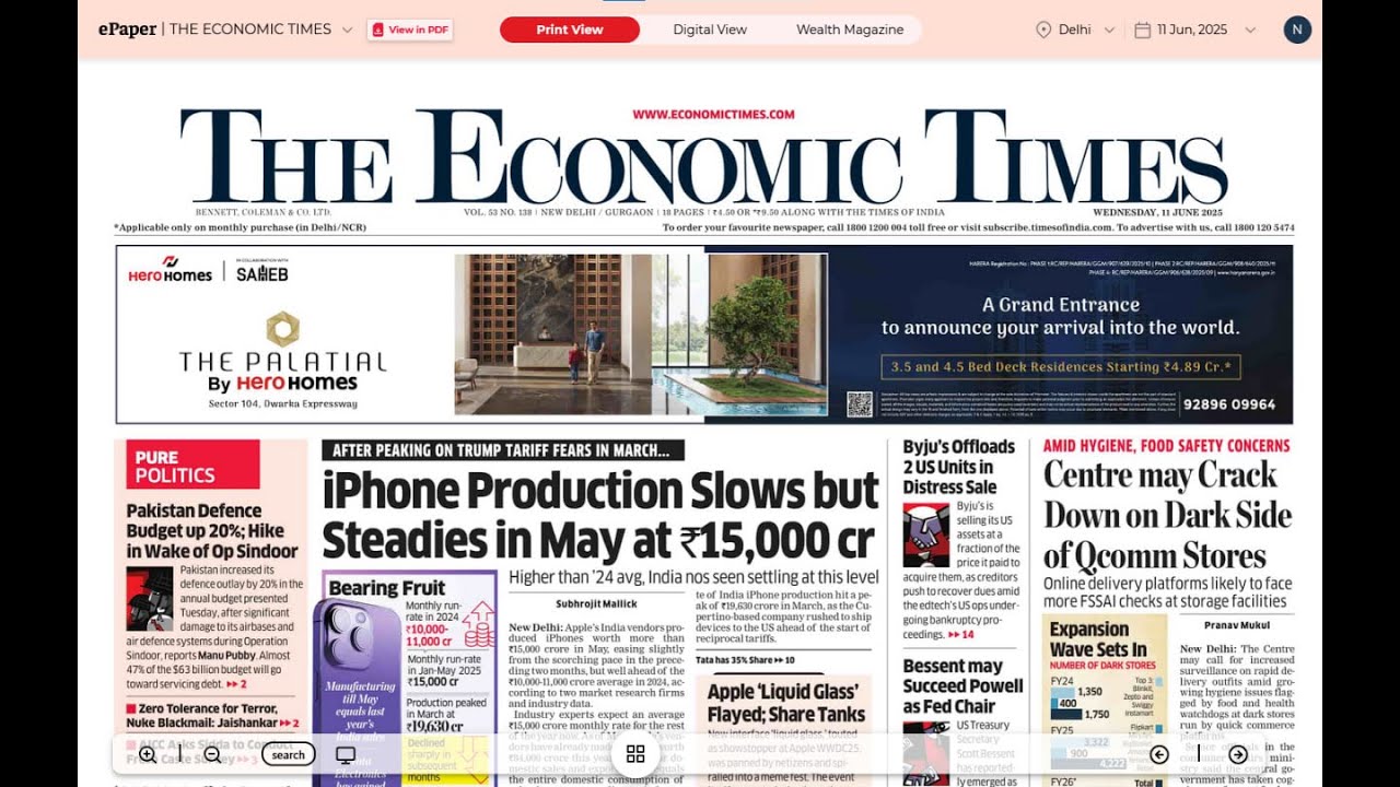 11 June 2025 | The Economic Times Newspaper | Daily Finance & Business ...