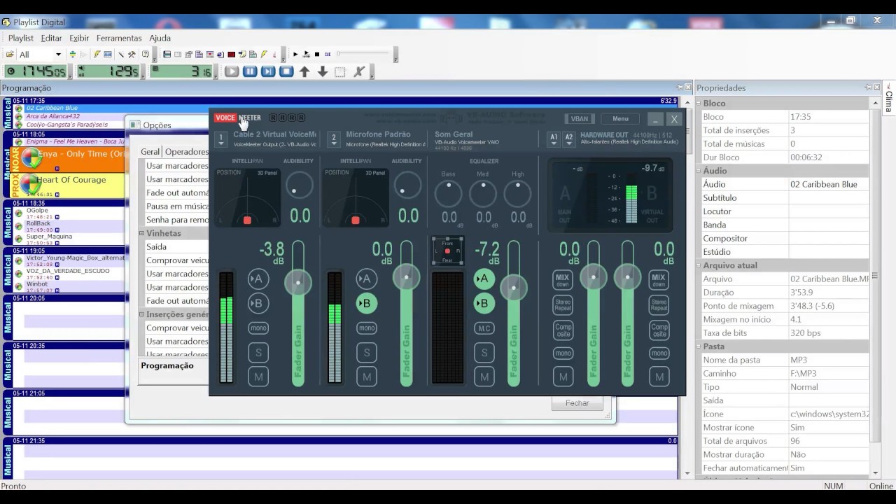Como Usar o VoiceMeeter Com o Playlist Digital 5.0 - YouTube