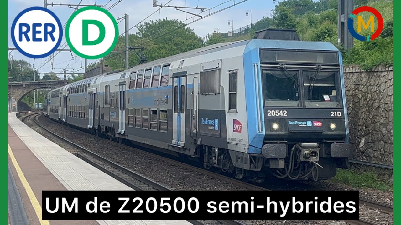 [RER D] UM de Z20500 semi-hybrides à Yerres - YouTube