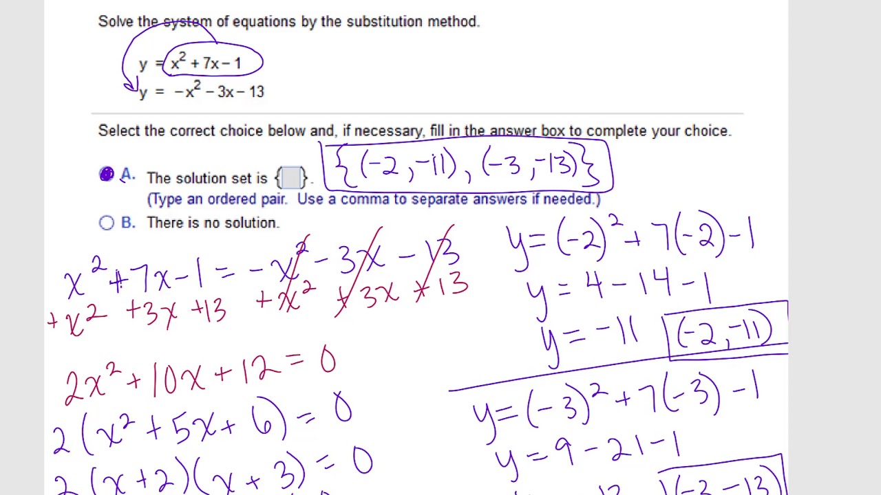 CA_8.4 System of Non-linear Equations_Entire Section - YouTube