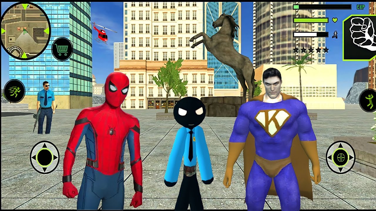 Superhéroe Policía Stickman Juego - Amazing Police Stickman Rope Hero ...