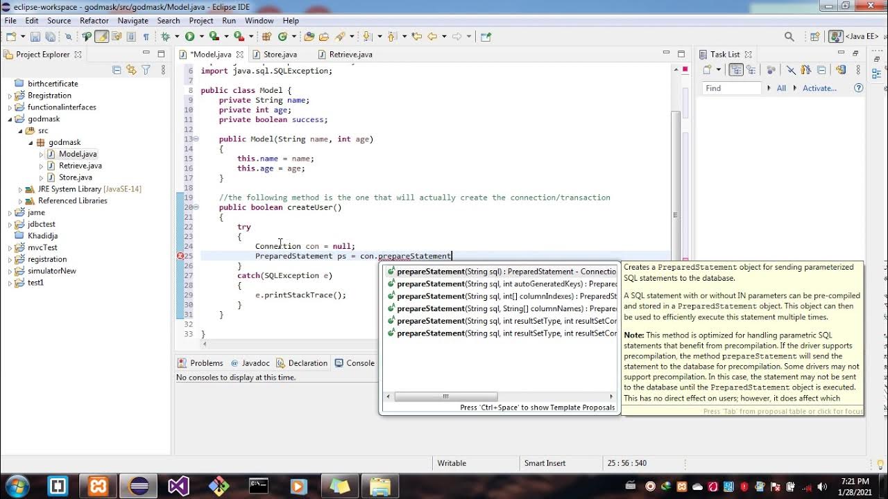 JDBC: Simple Eclipse (console) project with MySQL Connector - YouTube