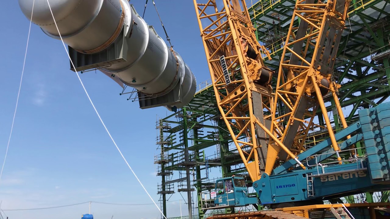 Heavy equipment LIEBHERR 750 ton. Thiết bị siêu nặng siêu tải - YouTube
