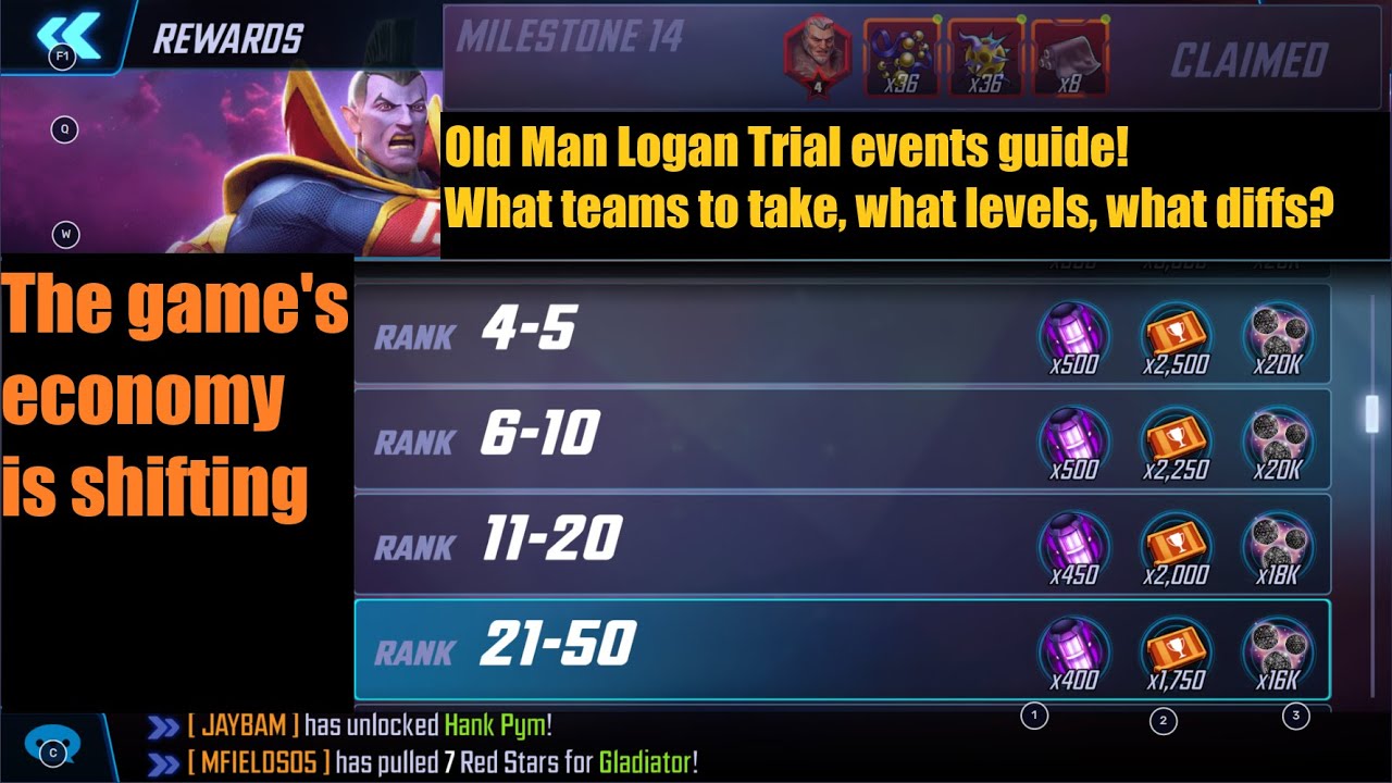 Marvel Strike Force - Old Man Logan Guide! Arena rewards changed - YouTube