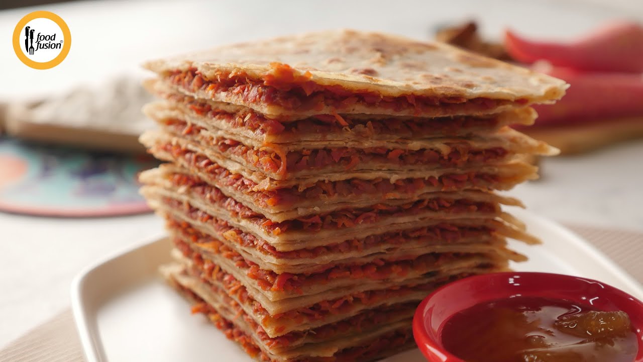 Gajar/carrot Gur ka Meetha Paratha Recipe By Food Fusion - YouTube