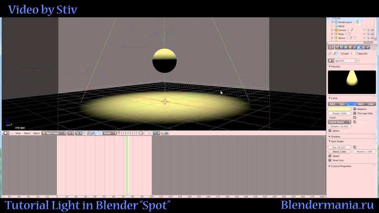 Light in Blender "Spot" (Blendermania - video by Stiv) - YouTube