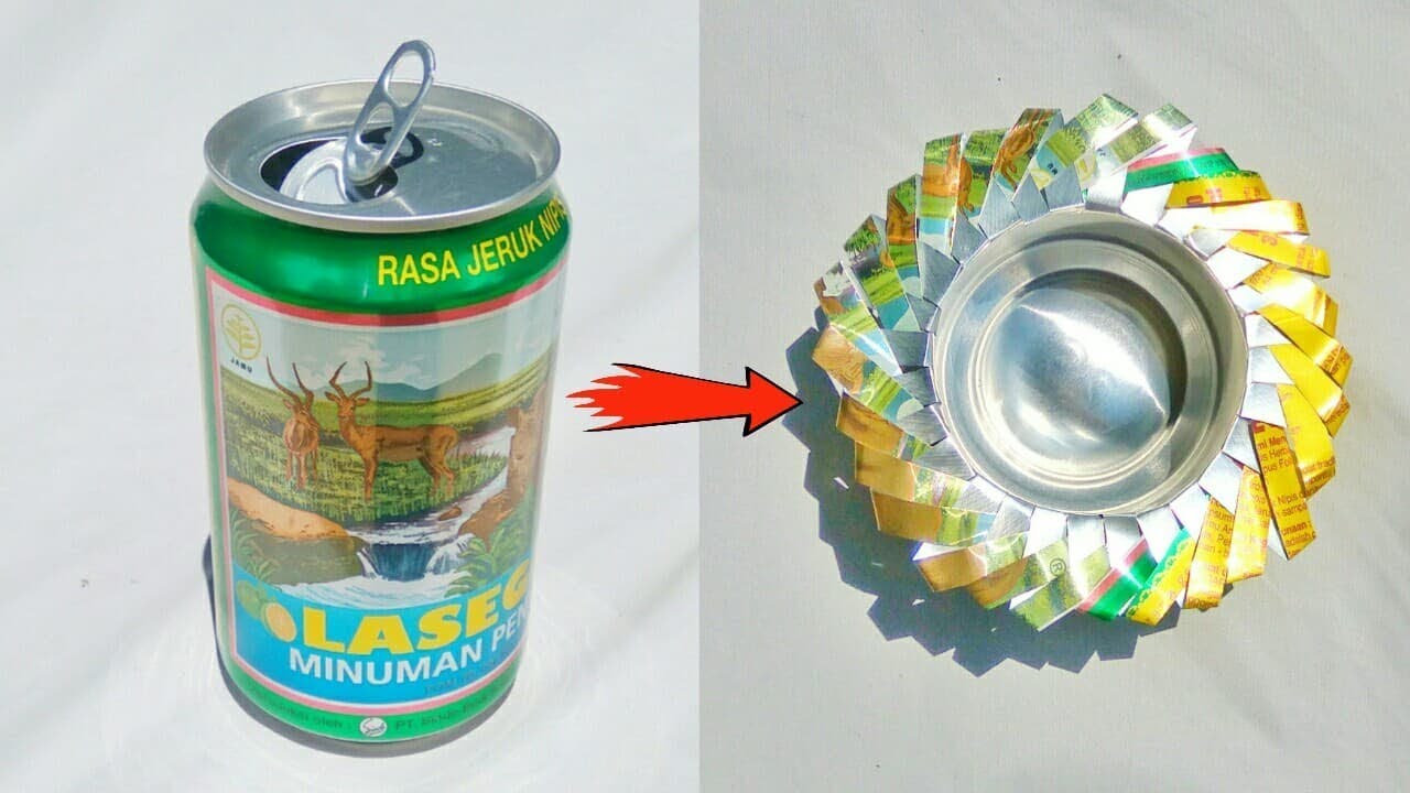 Cara membuat asbak dari kaleng bekas diy - YouTube