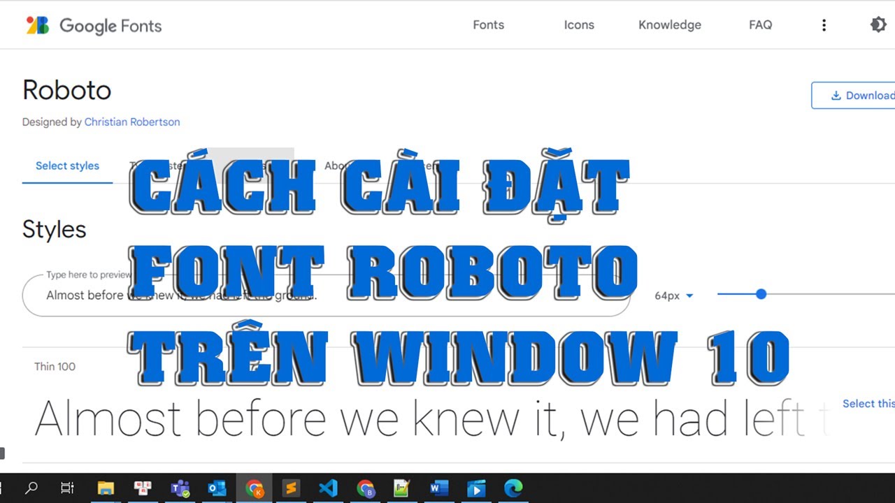 Cách cài đặt font Roboto trên window 10 | Decor Zone - YouTube