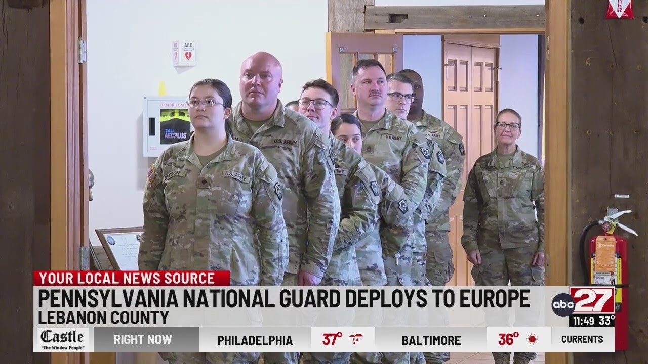 Pennsylvania National Guard unit deploys to Europe - YouTube