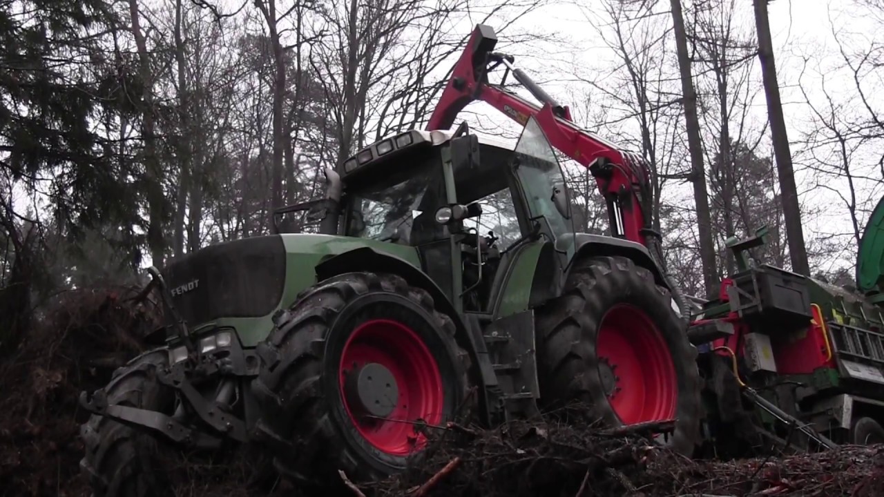 Fendt 930 mit Mus-Max Holzhäcksler [HD] - YouTube