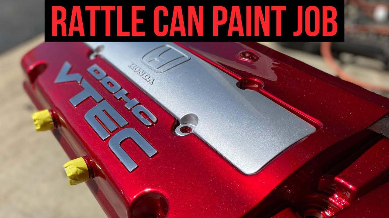 Rattle Can | DIY Candy Apple Red Painted Valve Cover! - YouTube