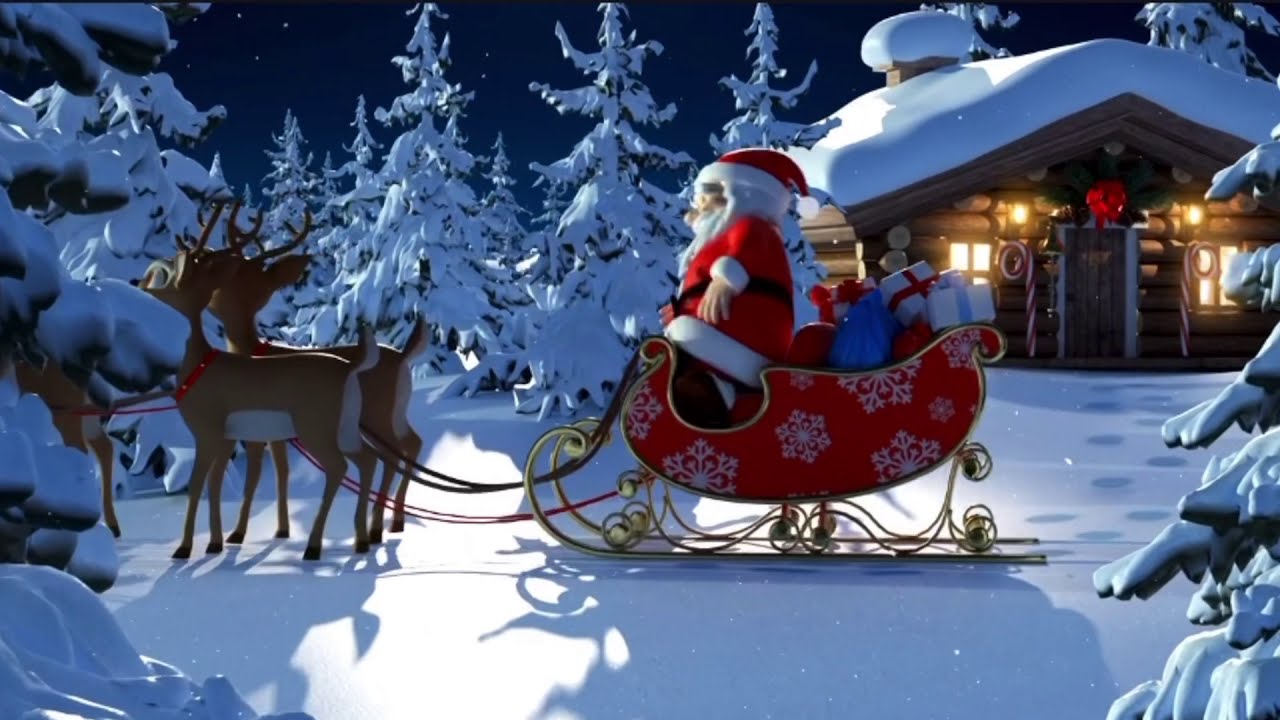Christmas Santa flying green screen animation - YouTube