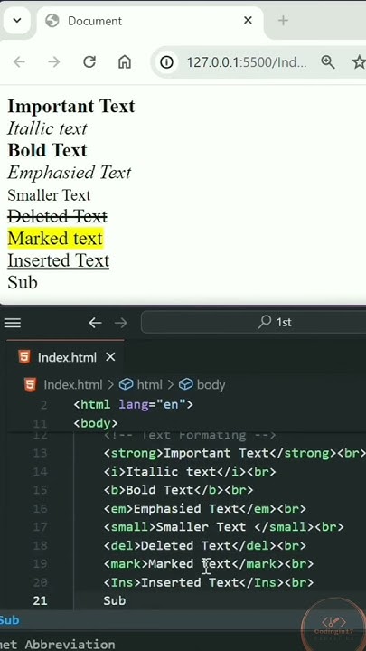 Text Formatting In Html Css Coding Frontendprojects Webdevelopment Create By Coding17 Youtube