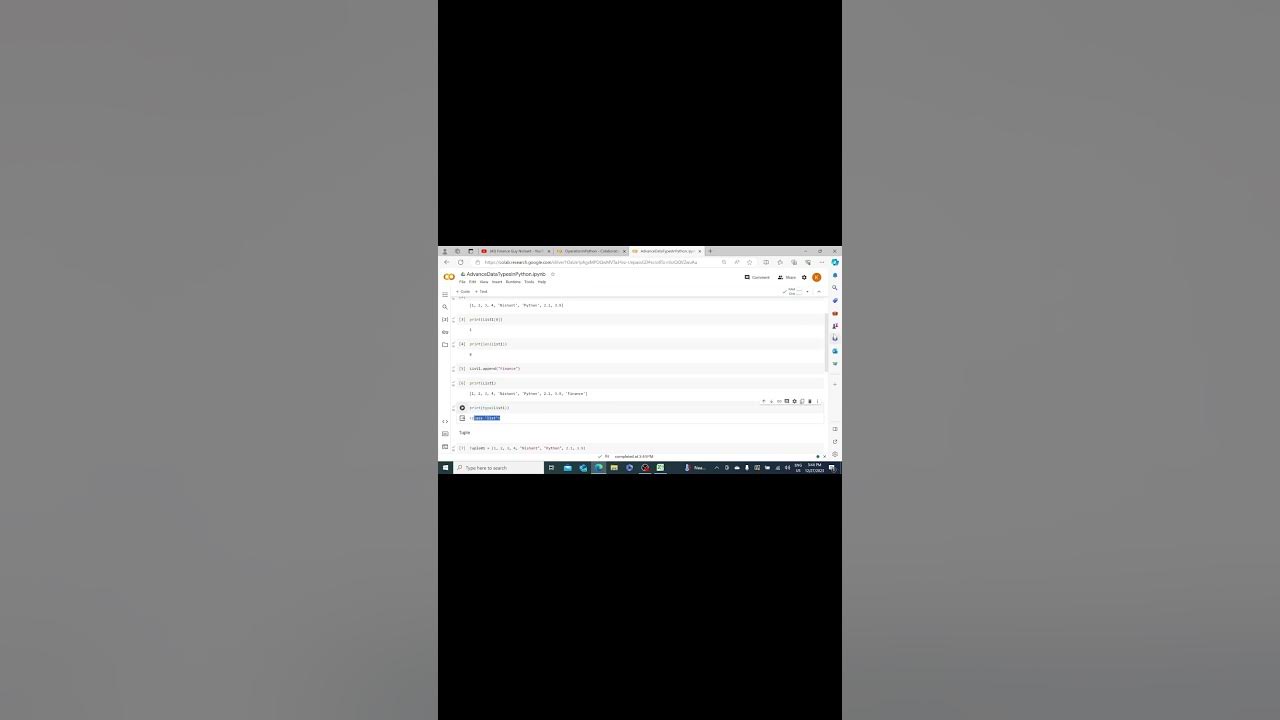 Advance Datatypes (List, Tuple, Dictionary, Set) in Python | Google Colab | Day 4 | Python ...