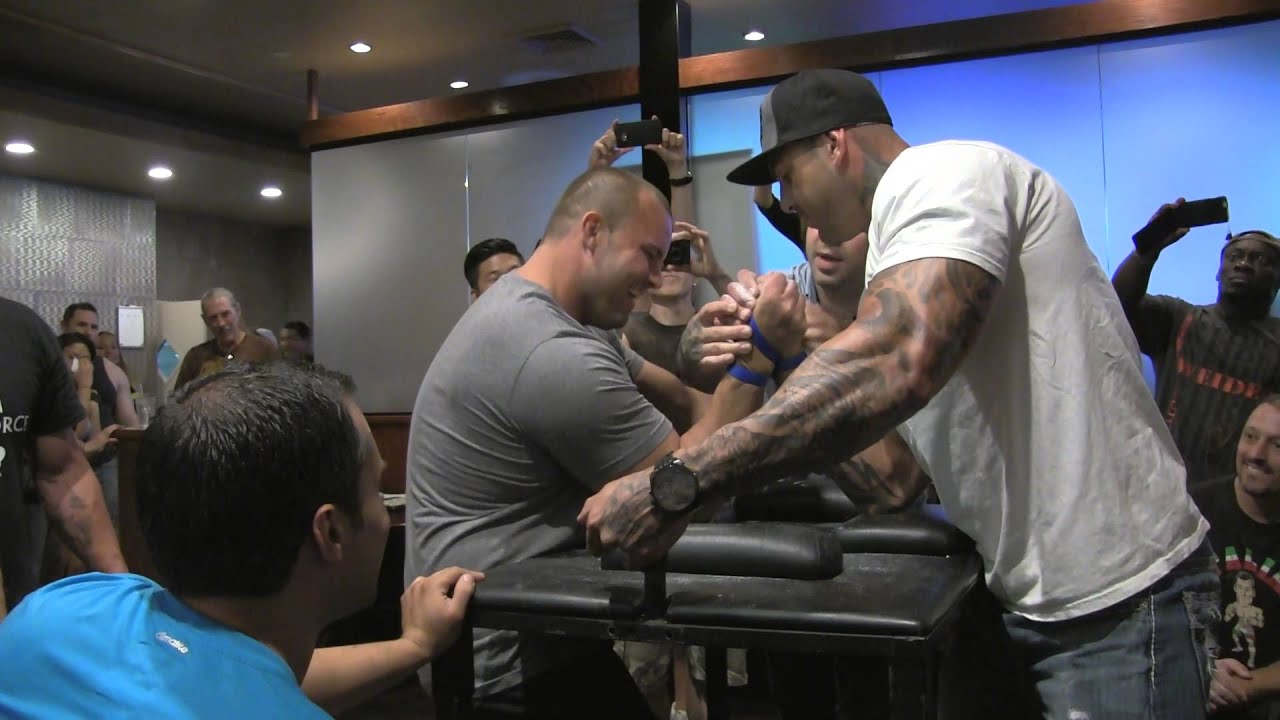 Mike Ayello vs Travis Bagent right hand straps bayside event - YouTube