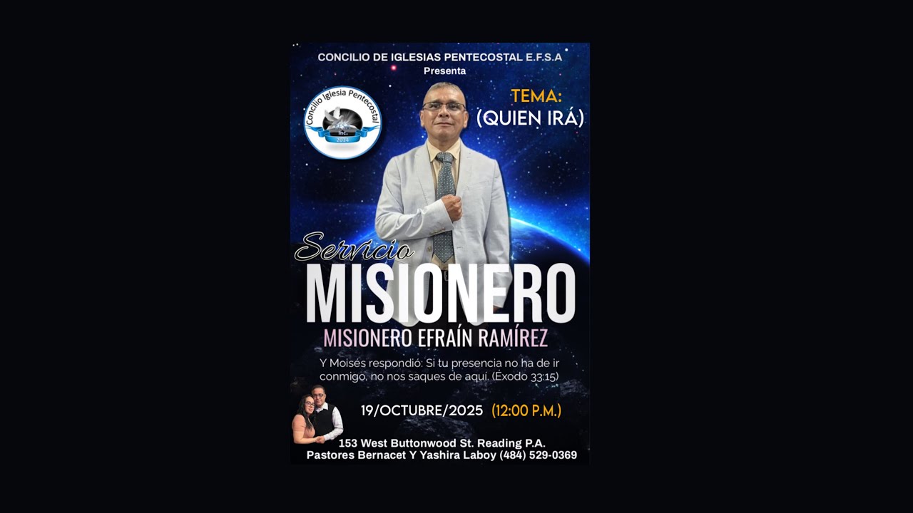Misionero Efraín Ramírez Tema “QUIEN IRÁ” (Reading P.A.) - YouTube
